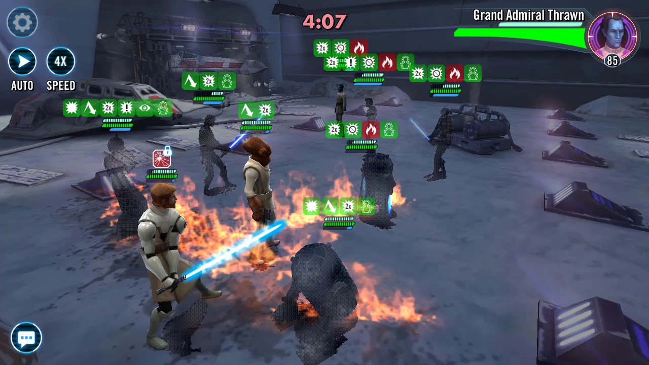 SWGOH Richards rebel team vs 100 k power CLS team - YouTube