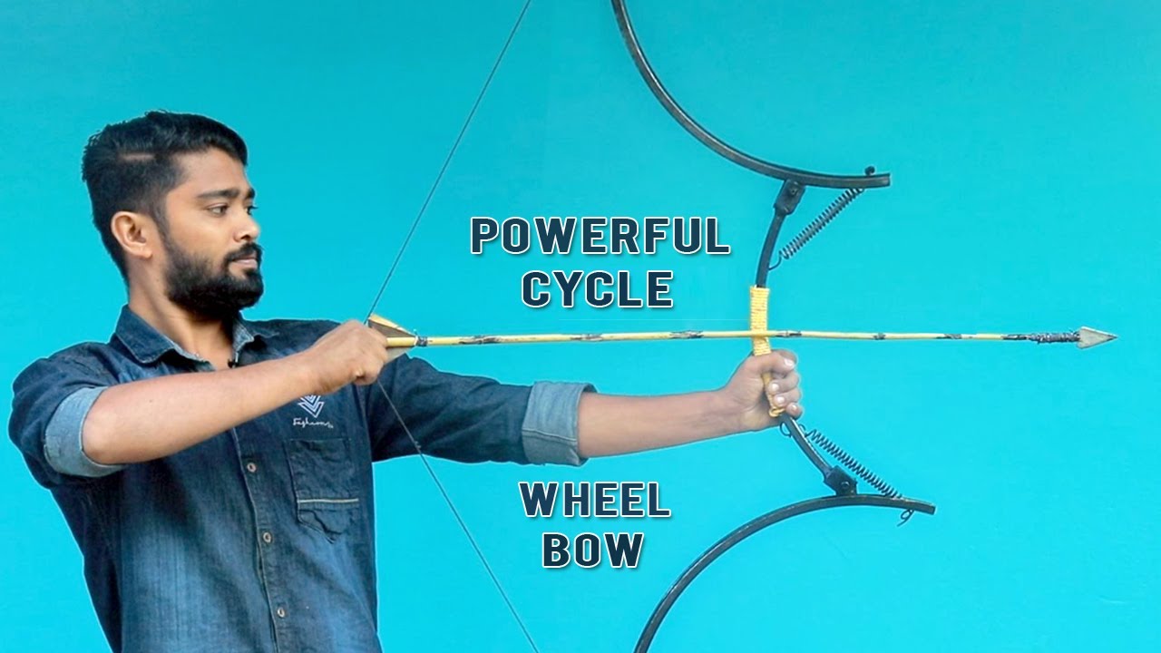 How To Make Powerful Bow From Bicycle Wheel | Hunting Bow Making ...