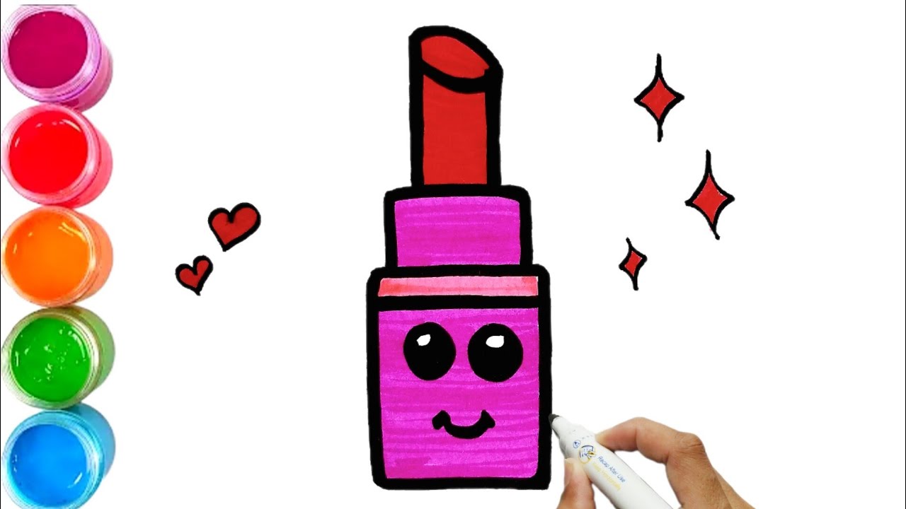 How to draw a Cute Lipstick/art to draw/lipstick drawing easy - YouTube