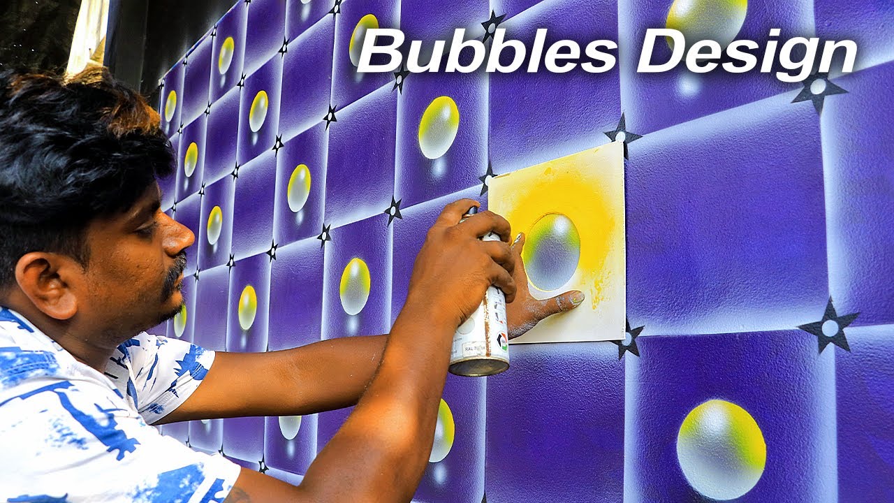 DIY Bubbles 3D Wall Painting Tutorial for Beginners - YouTube