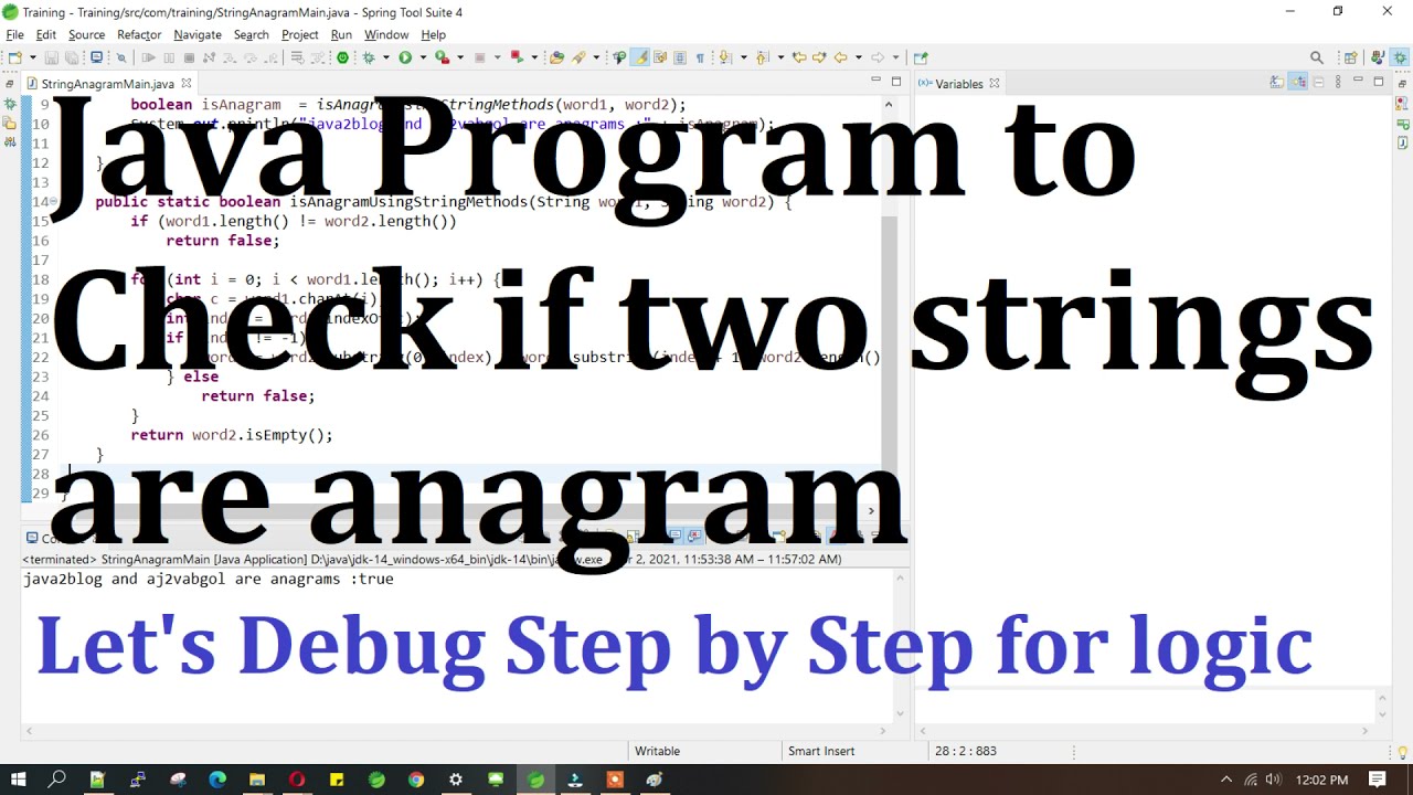 How To check If Two Strings Are Anagrams In Java YouTube How To check If Two Strings Are Anagrams In Java YouTube