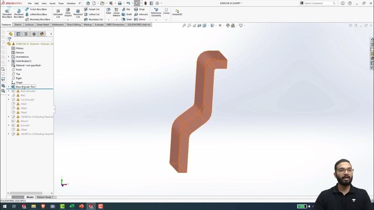 Exercise 02 Rectifying Errors in Solidworks for Beginner | SOLIDWORKS | - YouTube