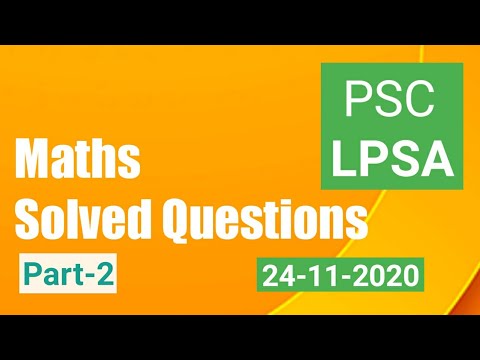 LPSA (24/11/2020) | Maths Solved Questions | Part-2 - YouTube