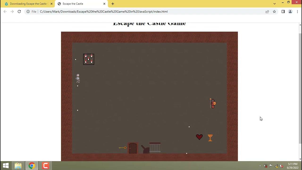 Simple Escape the Castle Game in JavaScript - YouTube