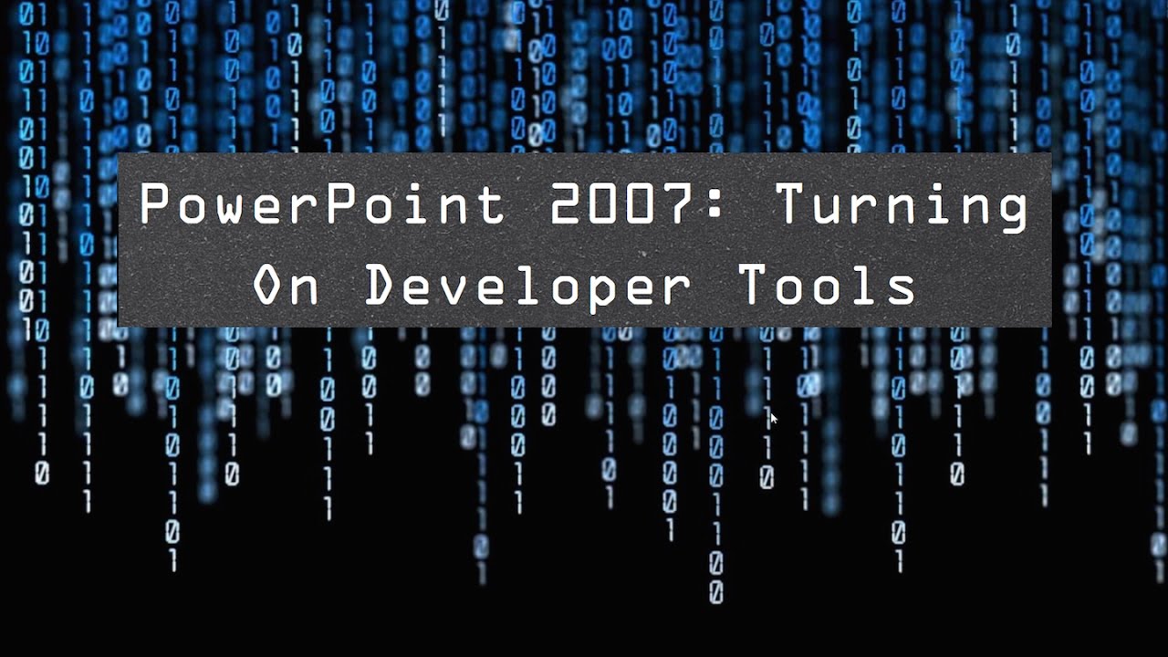 PowerPoint 2010: Turning On Developer Tools 720 - YouTube