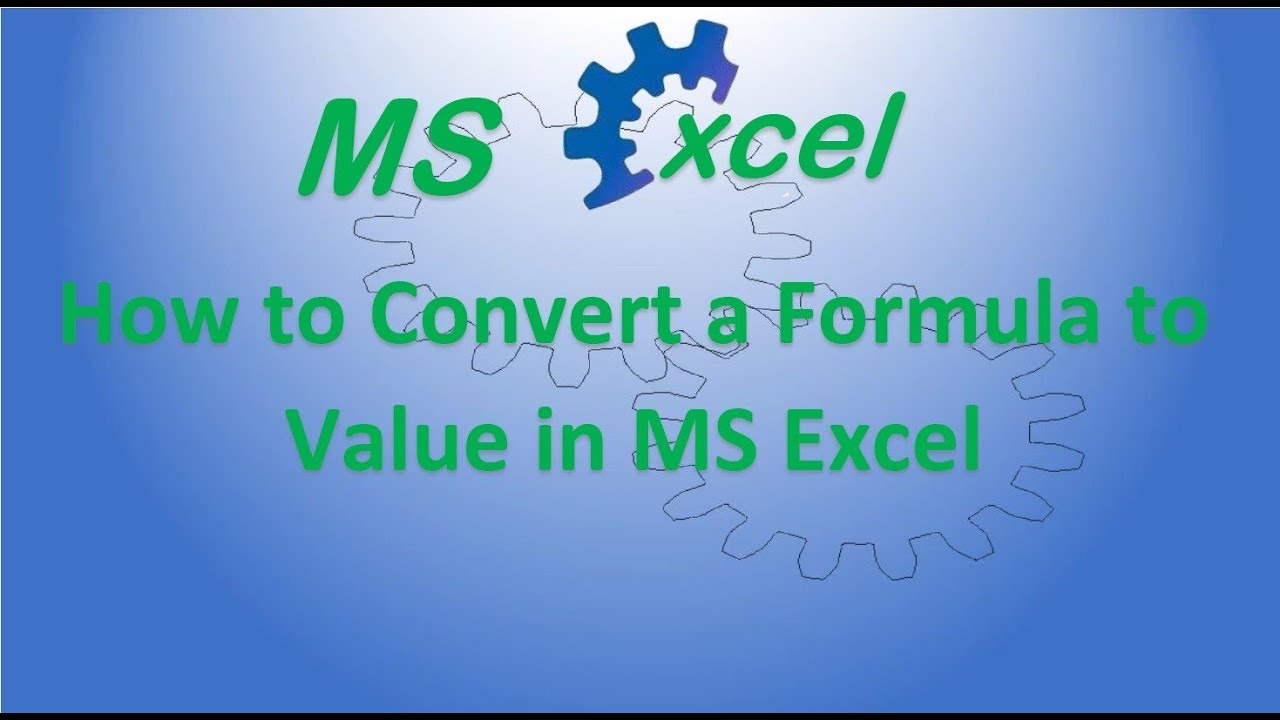 Converting A Formula To Value Excel Quick Tips YouTube Converting A Formula To Value Excel Quick Tips YouTube