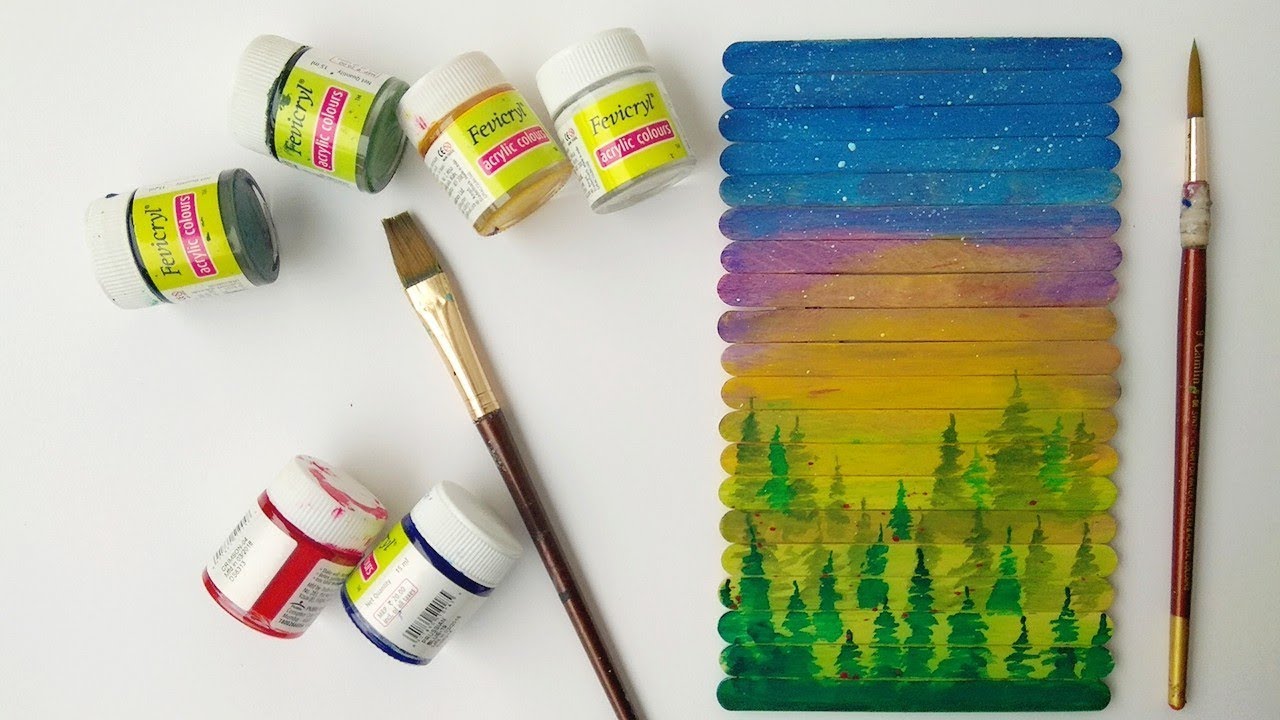 ICECREAME STICK ART | LOLLY STICK |PAINTING | ART CREATO - YouTube
