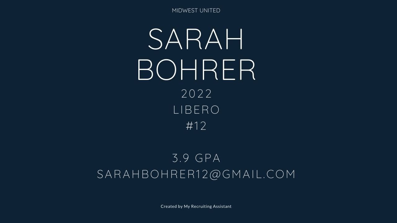Sarah Bohrer, 2022 Libero, Midwest United - YouTube