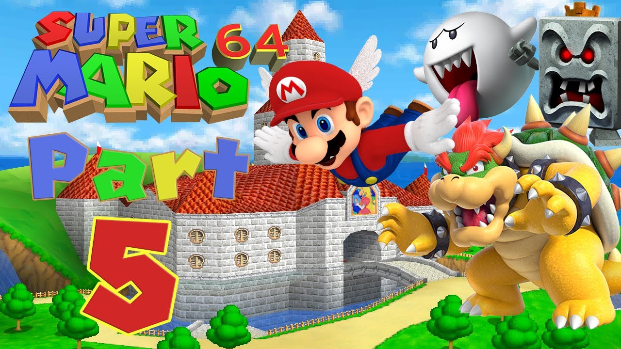 Super Mario 64 Part 5 - 100 coins in cool cool mountain and Red conis ...