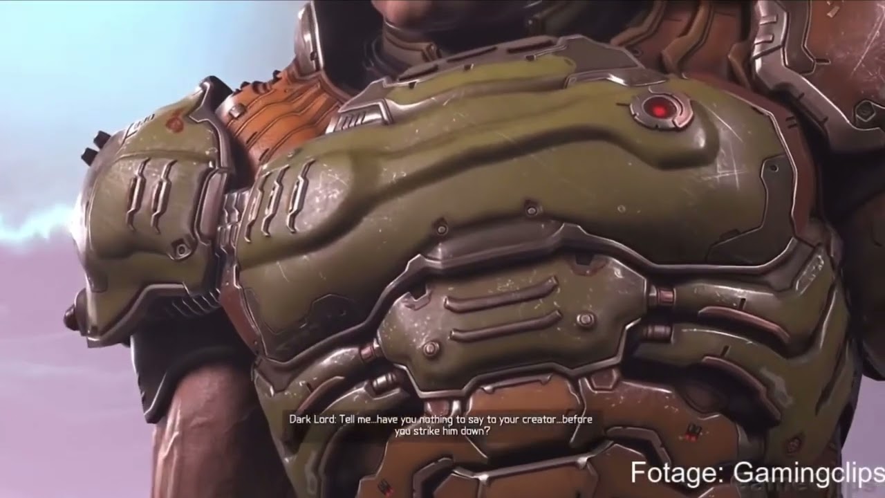 DoomGuy DOES have something to say to his creator before he strikes him ...