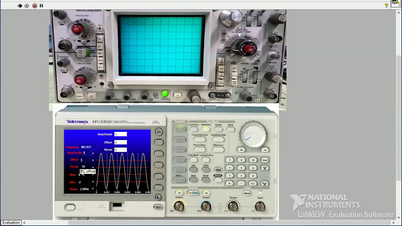 Oscilloscope And Function Generator Labview Youtube