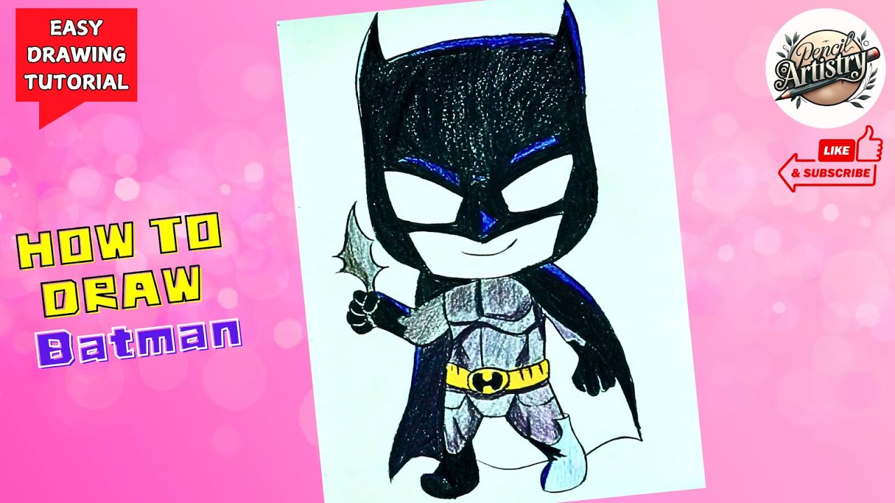 How To Draw Batman with pencil and color - Easy Step by step | Pencil ...