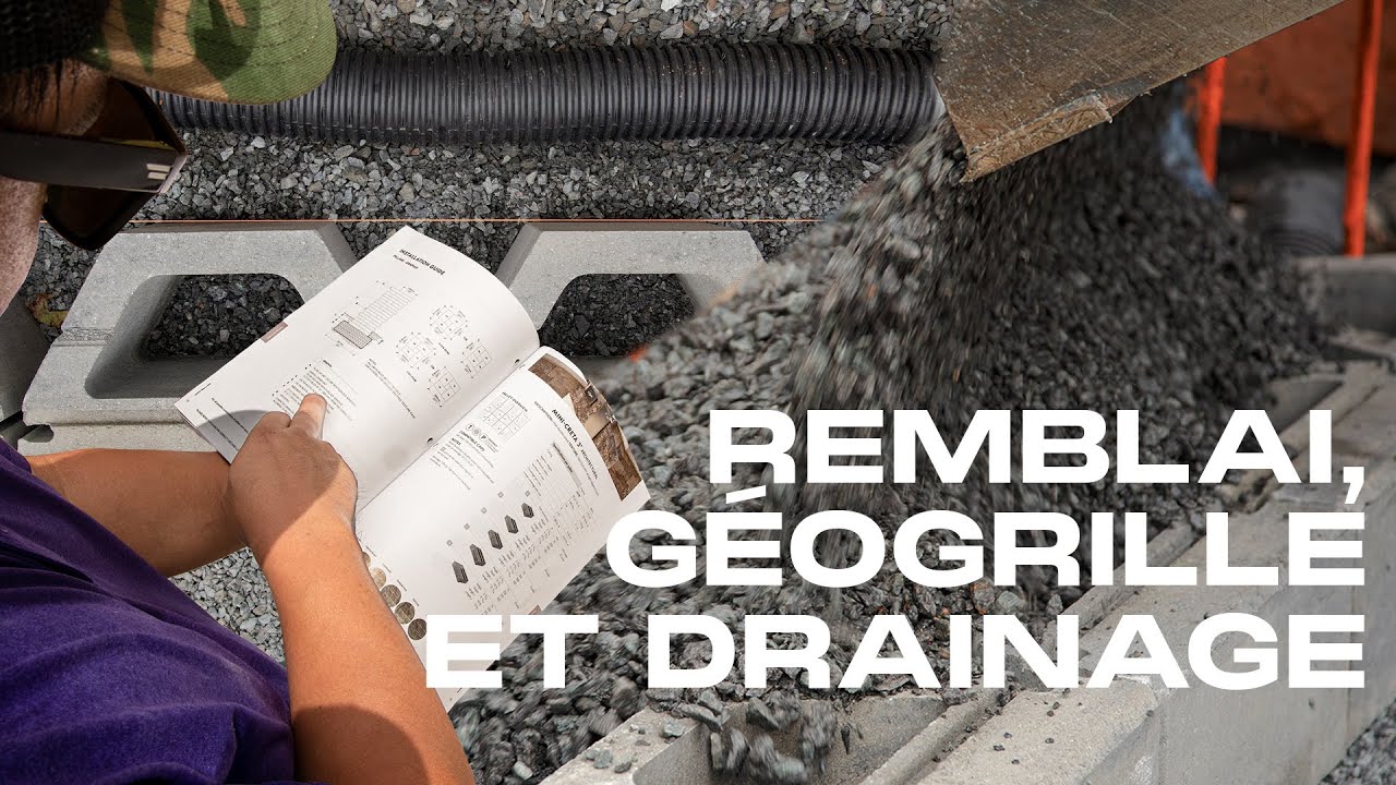 Mur de soutènement segmentaire - Remblai, géogrille et drainage - YouTube