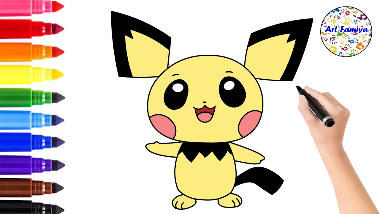 How to Draw Pichu from Pokemon | Drawing Ideas Step by Step - Art ...