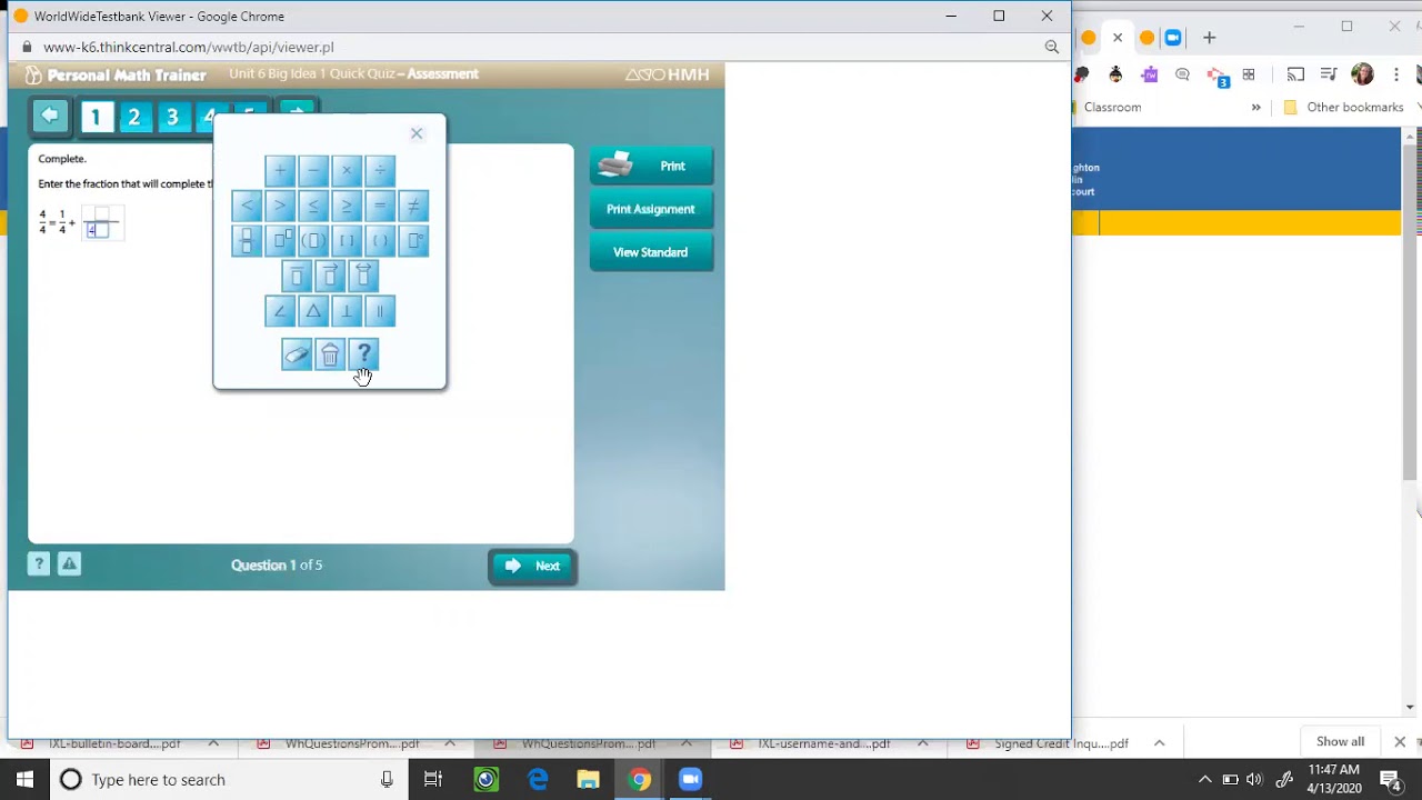 ThinkCentral How to Write an Answer as a Fraction - YouTube