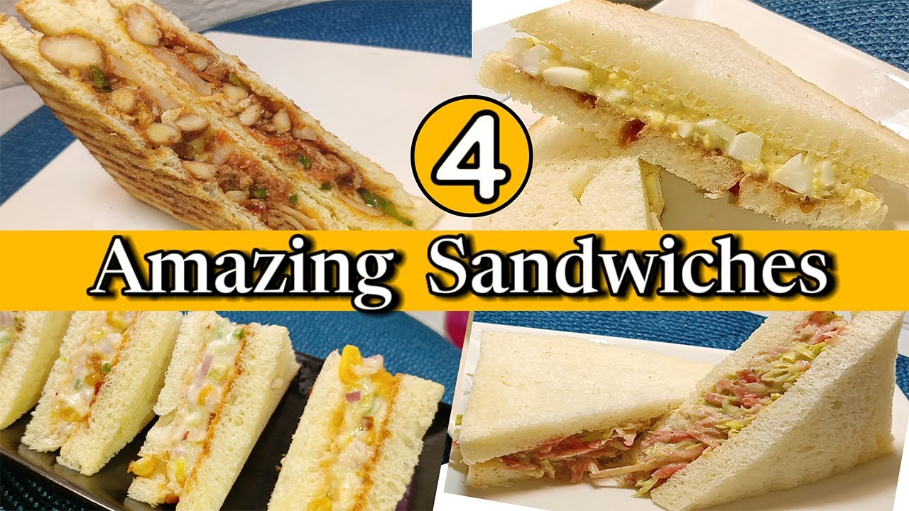 4 Amazing Sandwich Recipes | Bread Sandwich Recipes - YouTube
