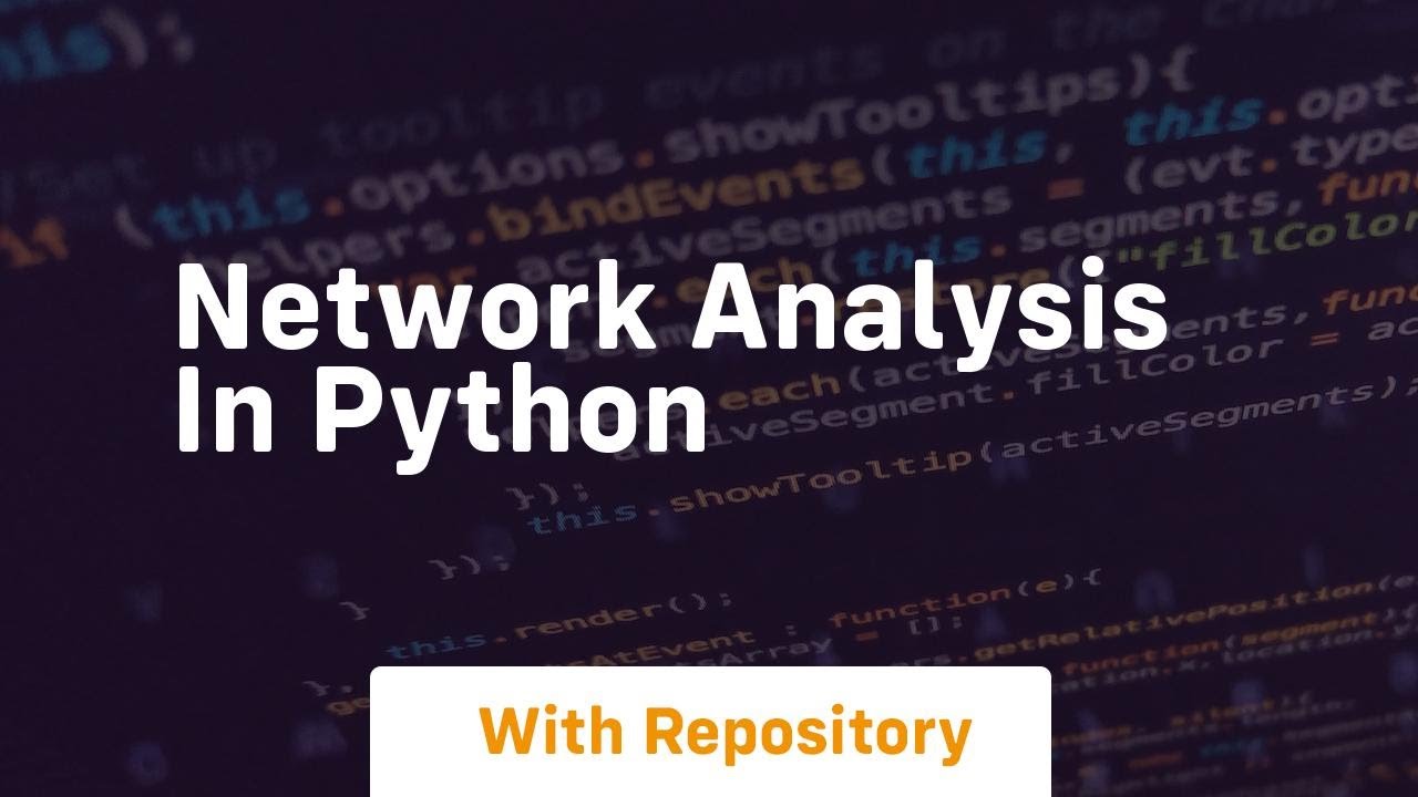 Network analysis in python - YouTube