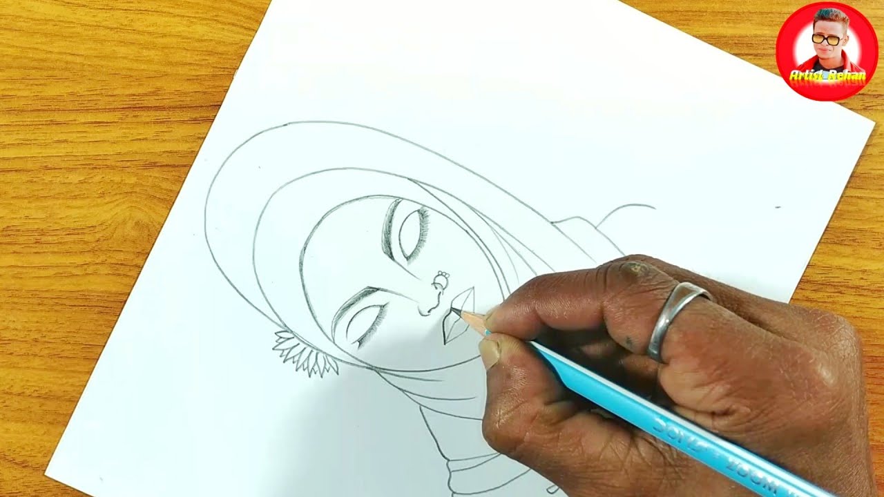 How to draw hijab girl step by step | Pencil drawing - YouTube