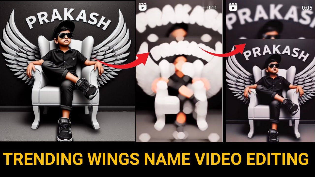 Wings image Name Video Editing / 3D Wings Name Art Video Editing? - YouTube