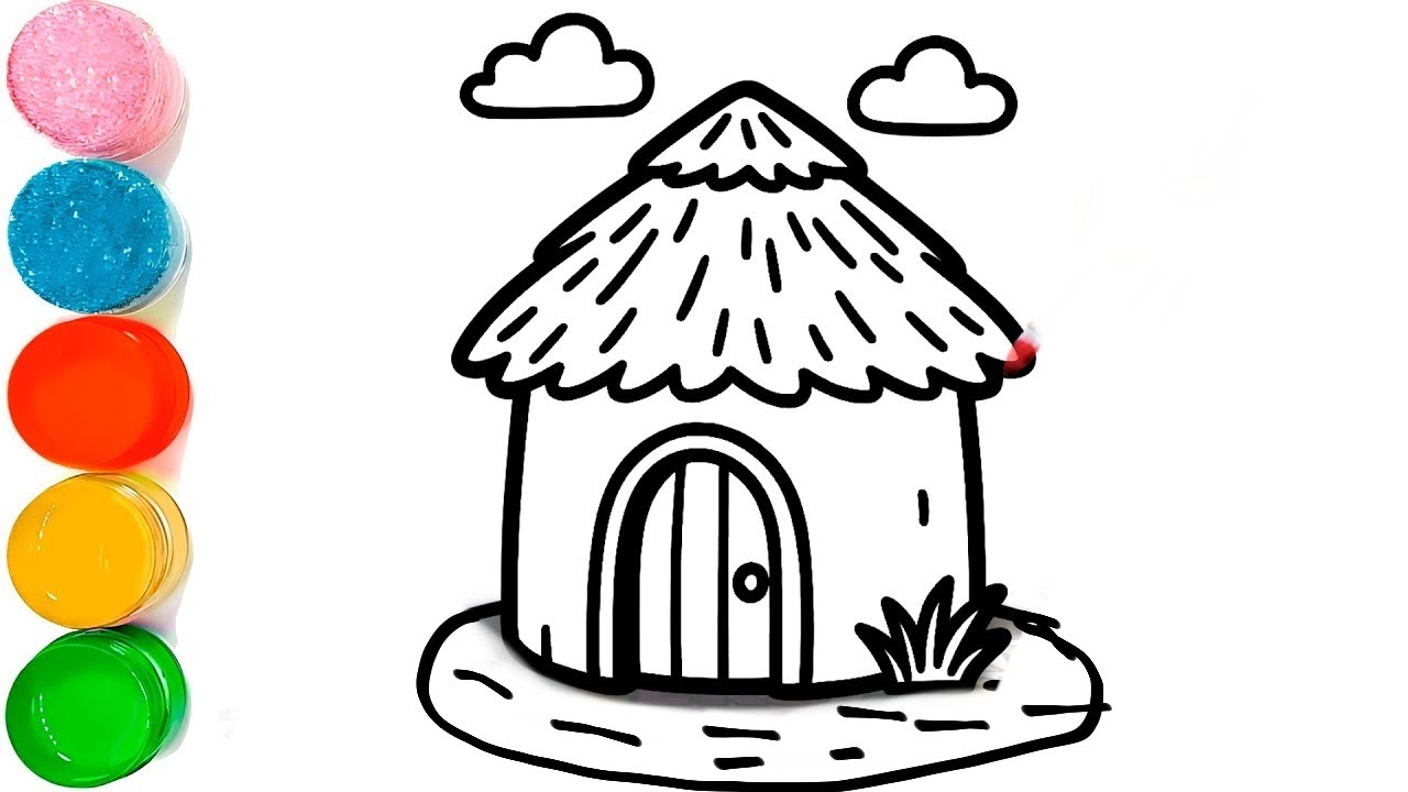 How To Draw a Hut 🛖 Drawing | Cute Hut Drawing For Kids | Beautiful ...