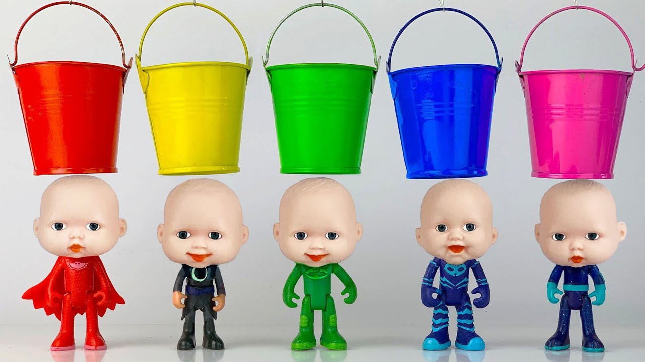 Superheroes and Paint Buckets Hero Videos Pj Masks - YouTube