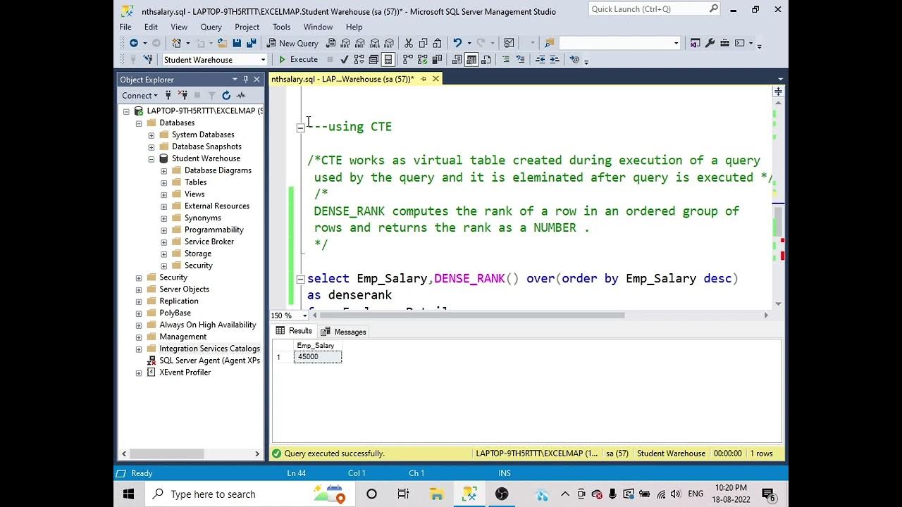 2.SQL QUERY - HOW TO FIND THE NTH HIGHEST SALARY IN A TABLE . - YouTube