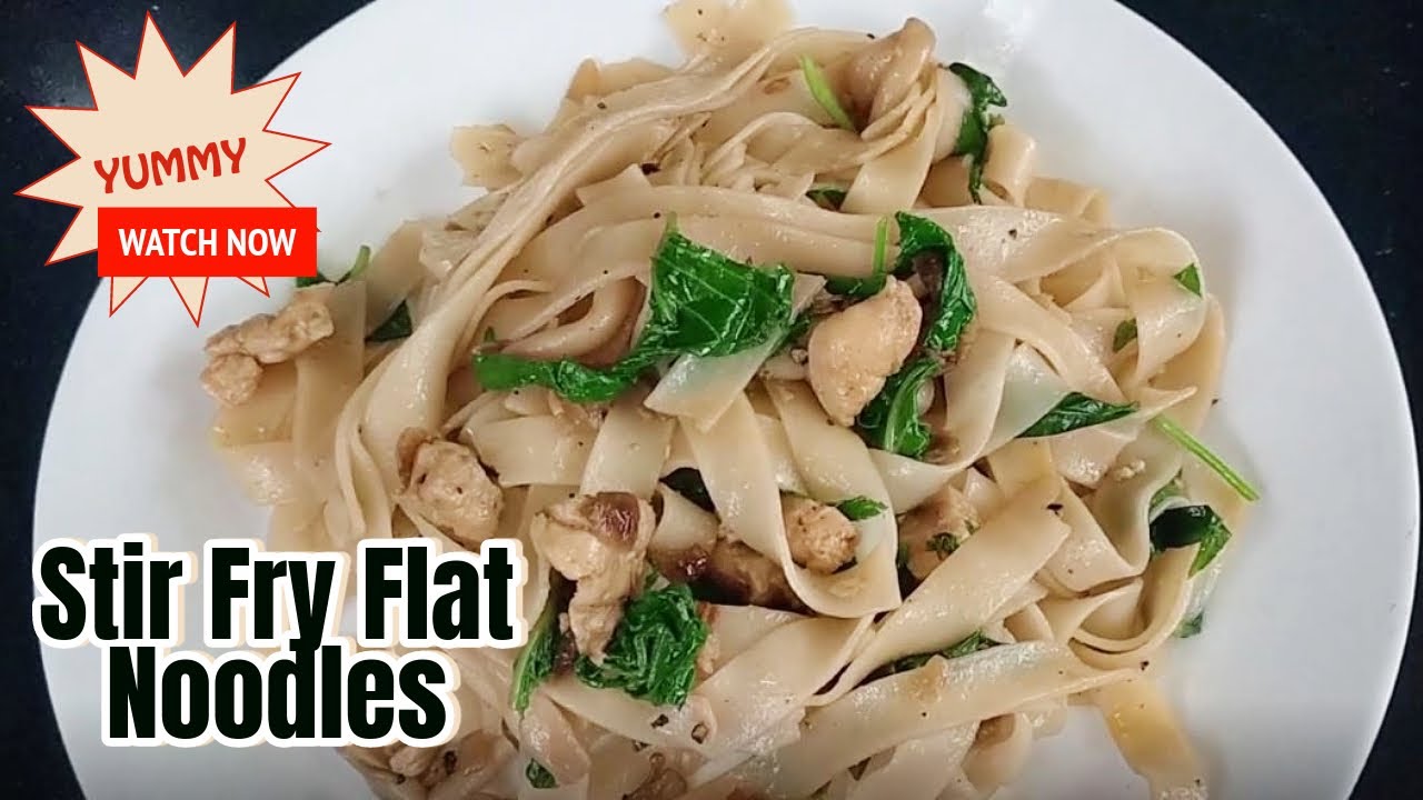 Stir Fry Flat Noodles with kangkong | easy recipe | home cooking with ...