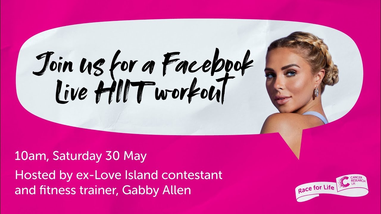 Gabby Allen leads a virtual HIIT workout for the Race for Life at Home ...