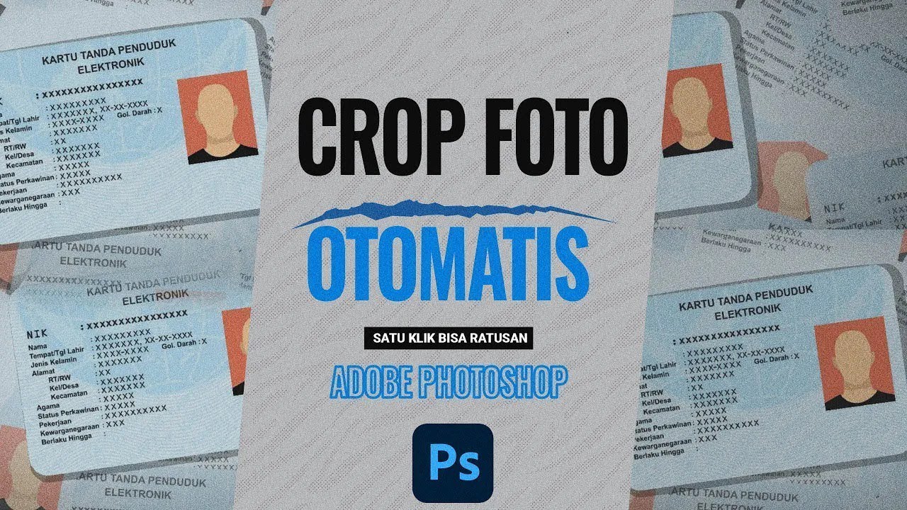 CROP RATUSAN FOTO KTP DENGAN SATU KLIK ADOBE PHOTOSHOP #photoshop # ...