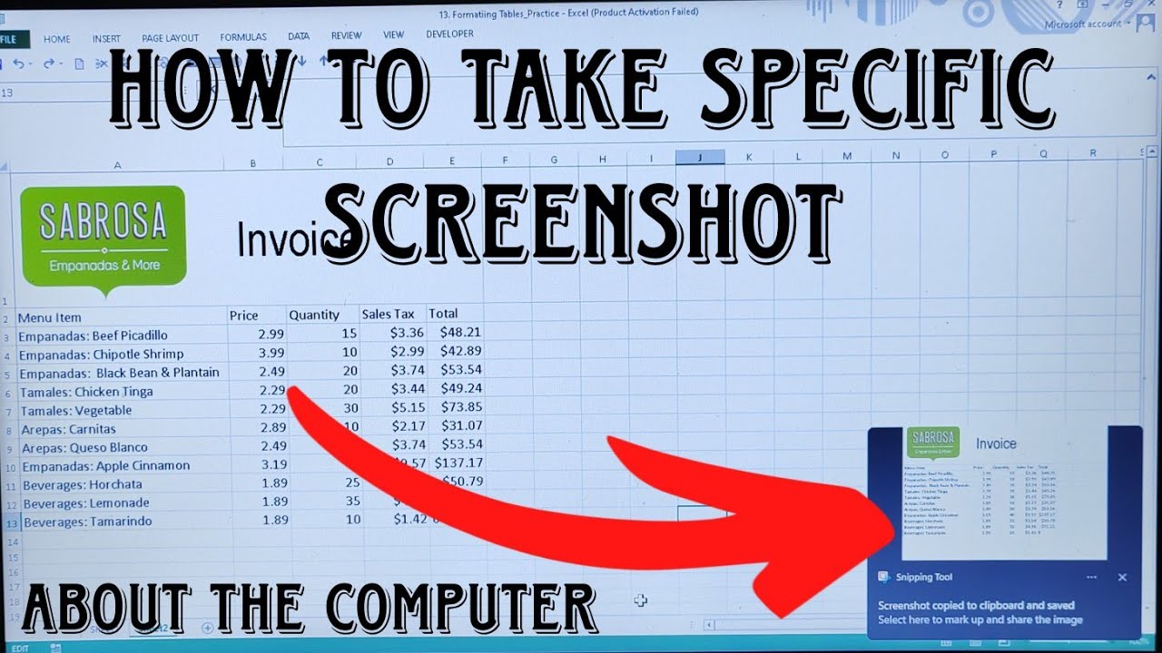 How to take specific area screenshot - YouTube