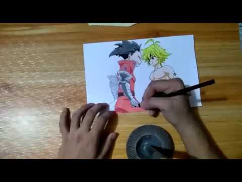 Meliodas vs Zeldris drawing - YouTube