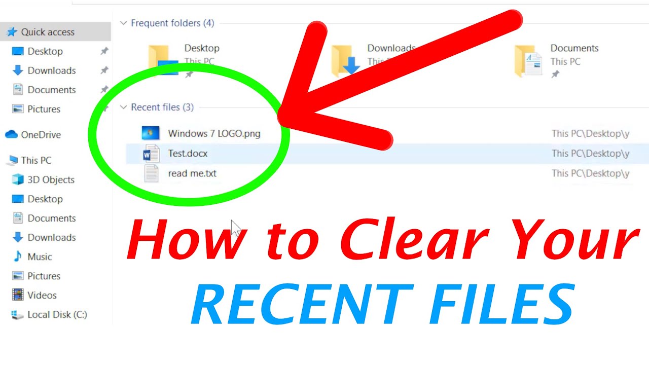 How to Clear RECENT FILES in Quick Access in Windows 10 - YouTube