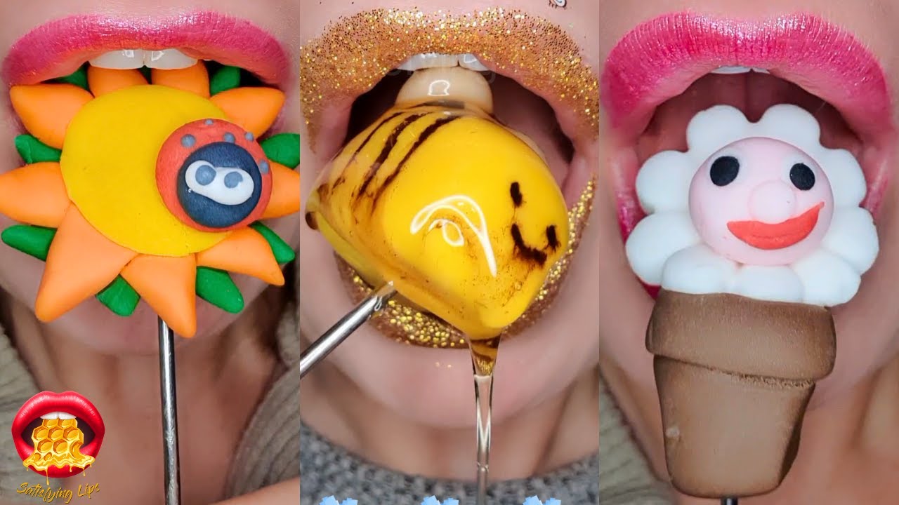 Satisfying ASMR Garden Themed🦋🌳🌼🐝Eating Sounds Mukbang 먹방 - YouTube