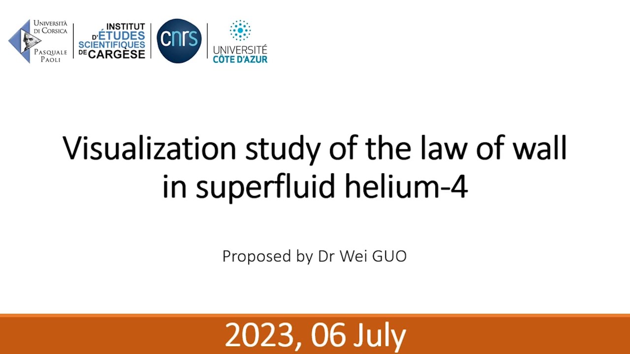 Visualization study of the law of wall in superfluid helium-4 | Wei Guo ...