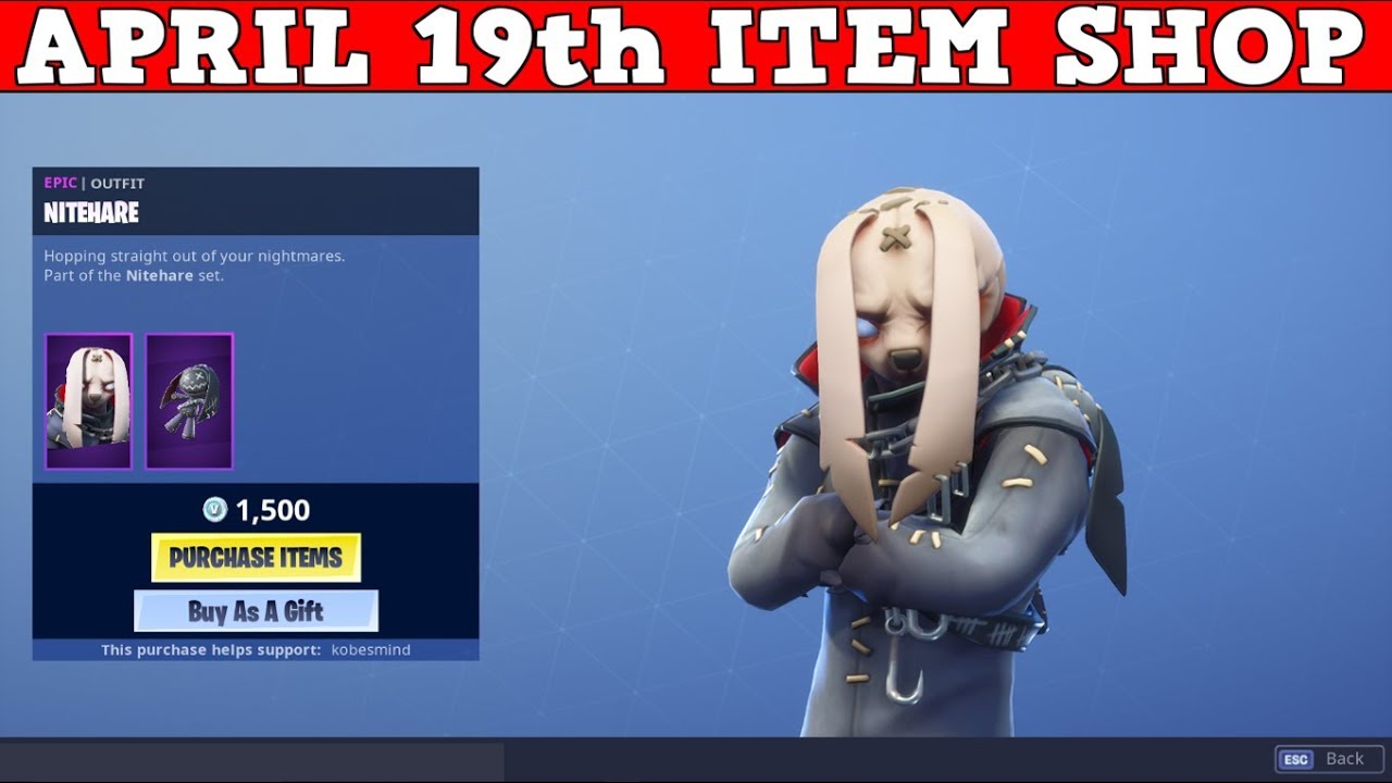 Fortnite Item Shop (April 19th) | *NEW* NITEHARE SKIN! - YouTube