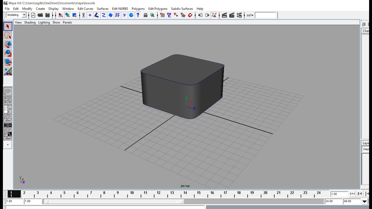How to make Round Square box at MAYA 4.0 - YouTube