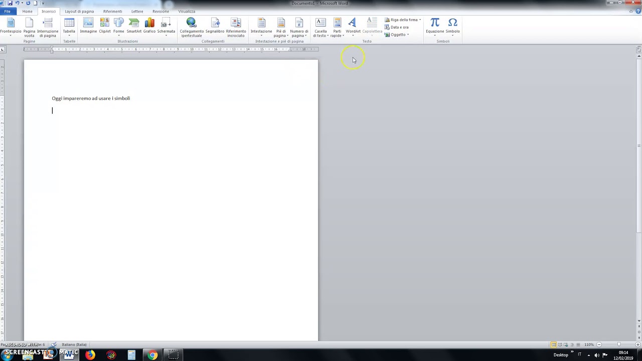 Word Lezione #8 Inserire simboli - YouTube