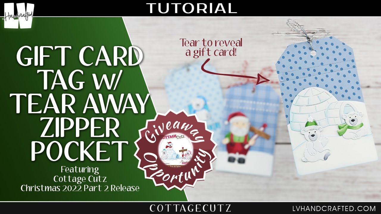Gift Card Holder Tag w/ Tear Away Zipper Strip - No Special Dies! - YouTube