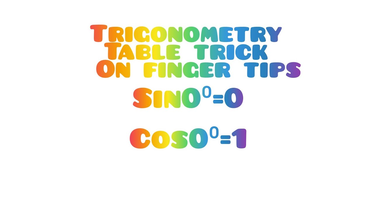 Trigonometry table trick on finger tips/trigonometry short trick# ...