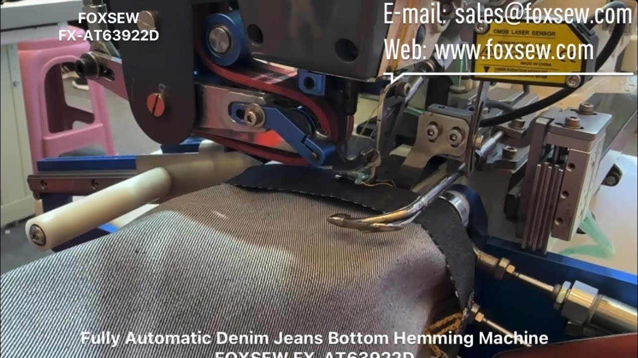 Fully Automatic Denim Jeans Bottom Hemming Sewing Machine Unit - YouTube