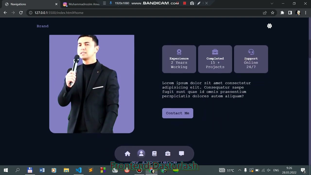 html css javascript yordamida adaptive portfolio web sayt yaratish ...