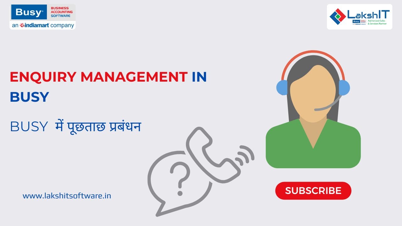Enquiry Management in BUSY (English) - YouTube