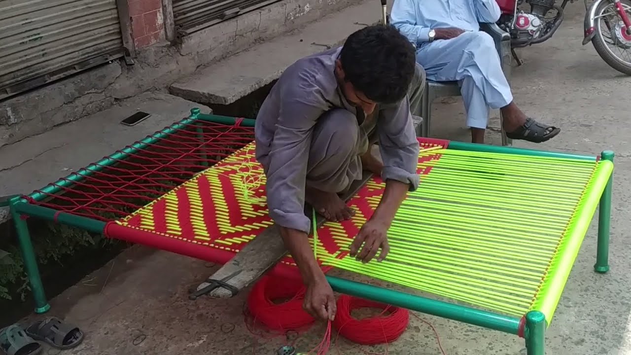 Amazing Nylon Rope Cot Making Process with Artistic Techniques - YouTube