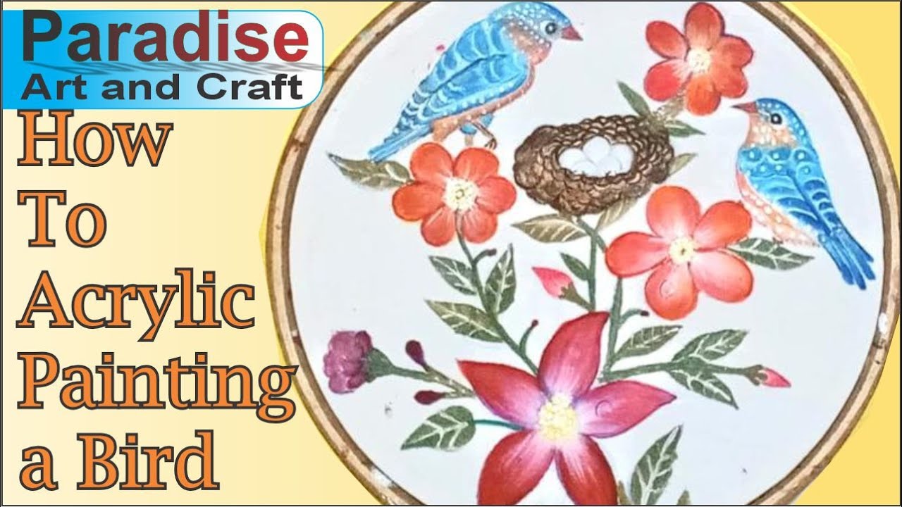 How to Acrylic Painting a Bird | @paradiseartandcraft | acrylic ...