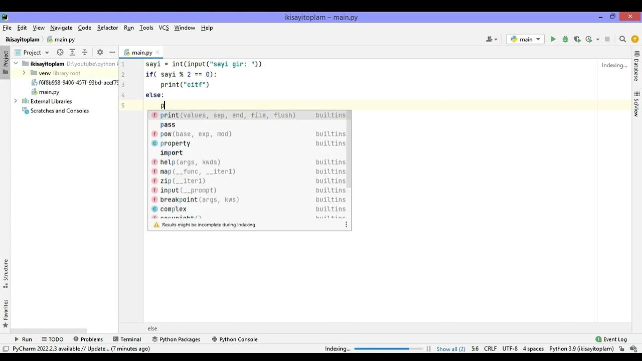 Python - Girilen Sayı Tek mi? Çift mi? - YouTube