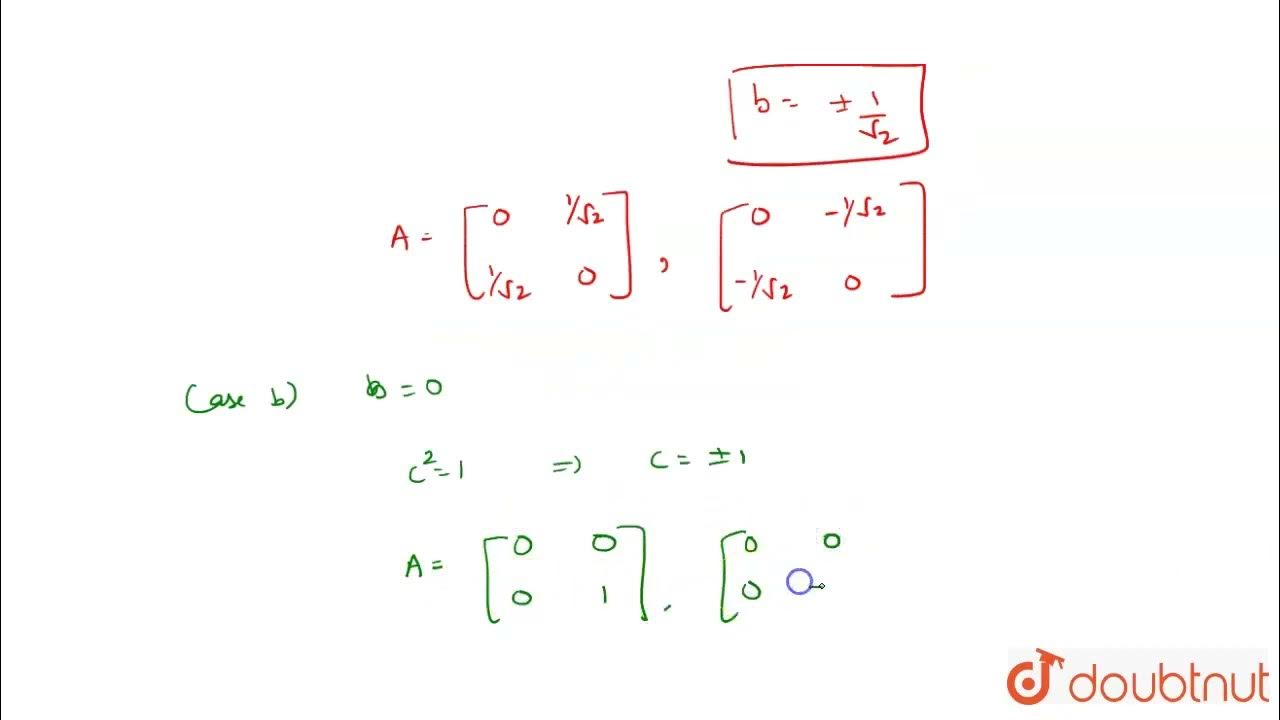 Let A be a symmetric matrix of order 2 with integer entries. If the sum of the diagonal elements ...