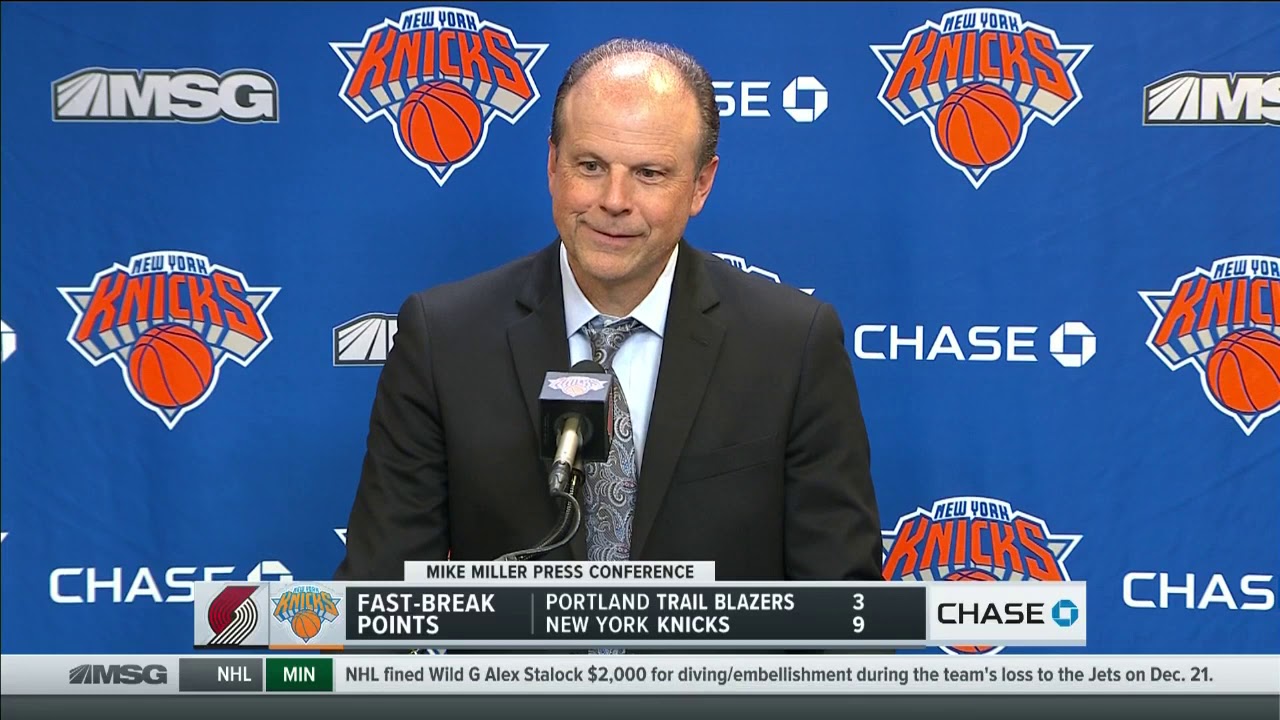Coach Miller Speaks After the Knicks Win Over the Blazers - YouTube