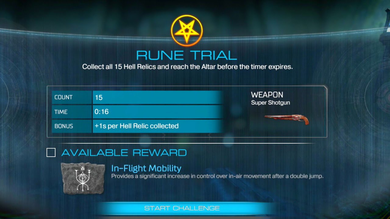 DOOM Rune Trial In Flight mobility Collect 15 Hell Relics - YouTube