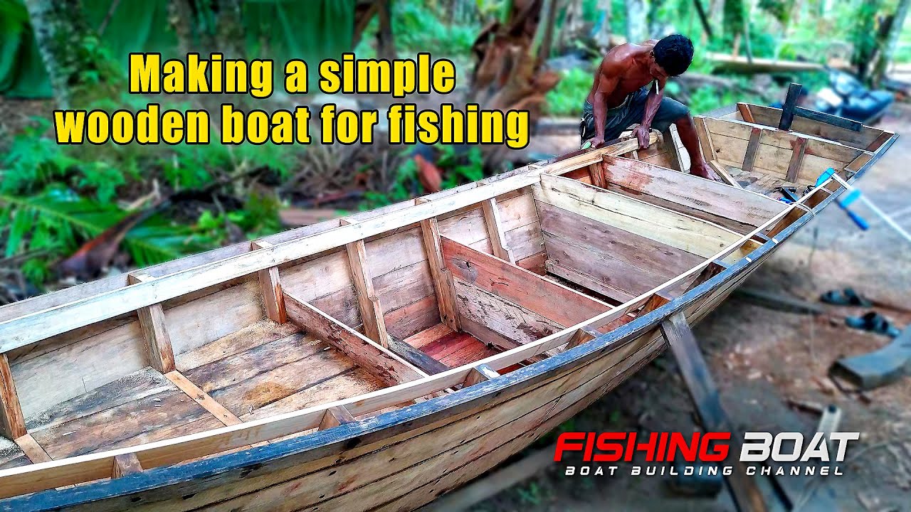Making a simple wooden boat for fishing - YouTube