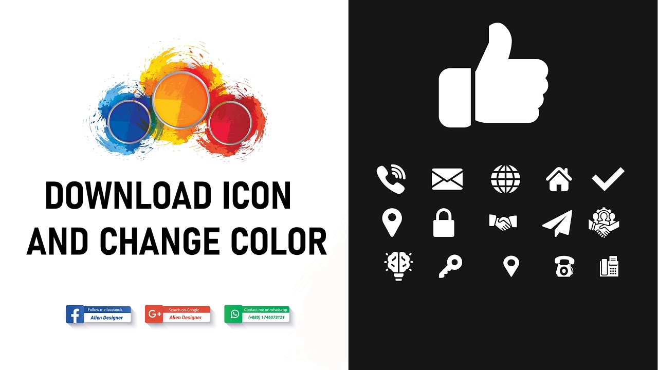 How to Download Free Icons and Change Icon Color Easily in Bangla - YouTube